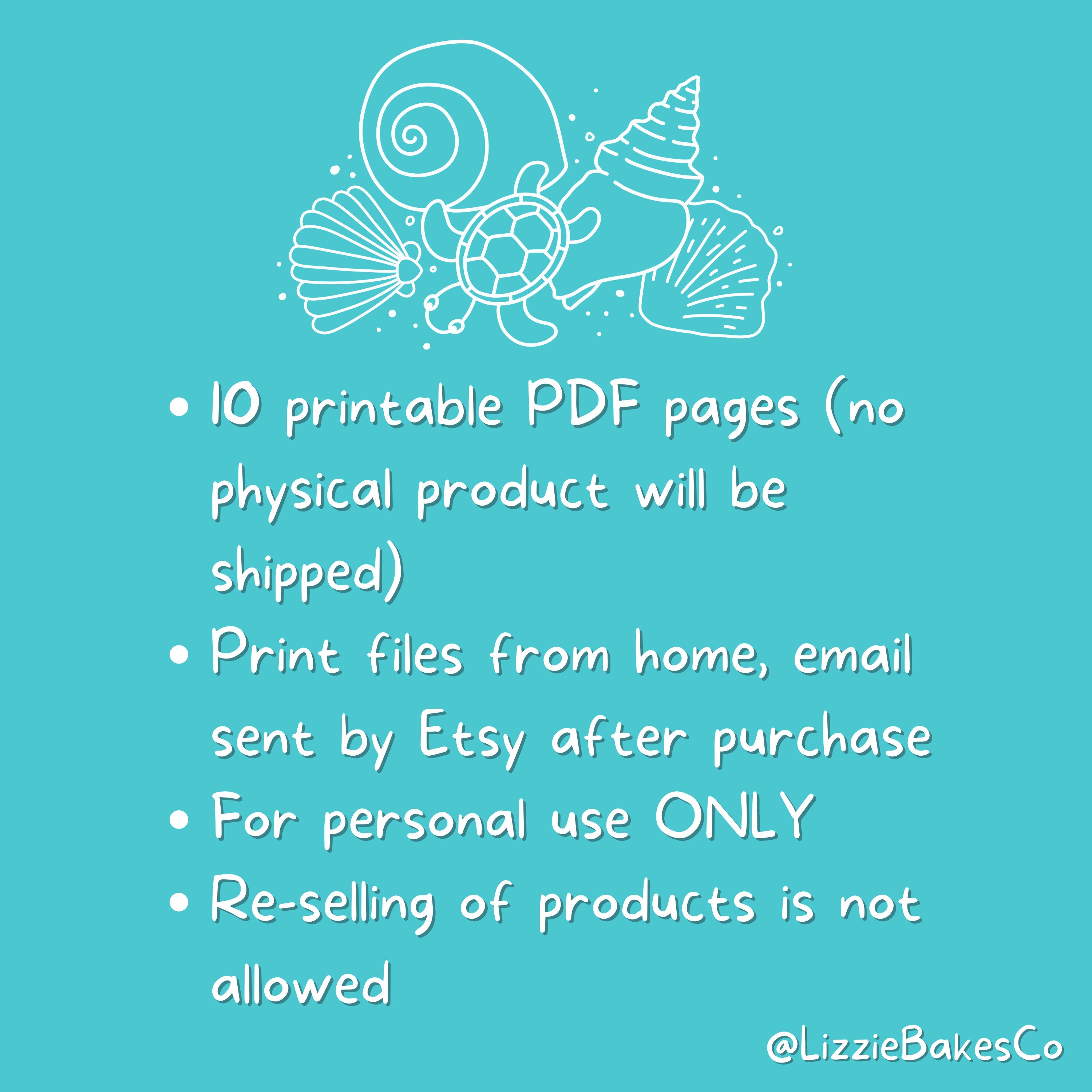 Under the Sea Royal Icing Transfer Sheets, Set of 10 Printable Sheets ...