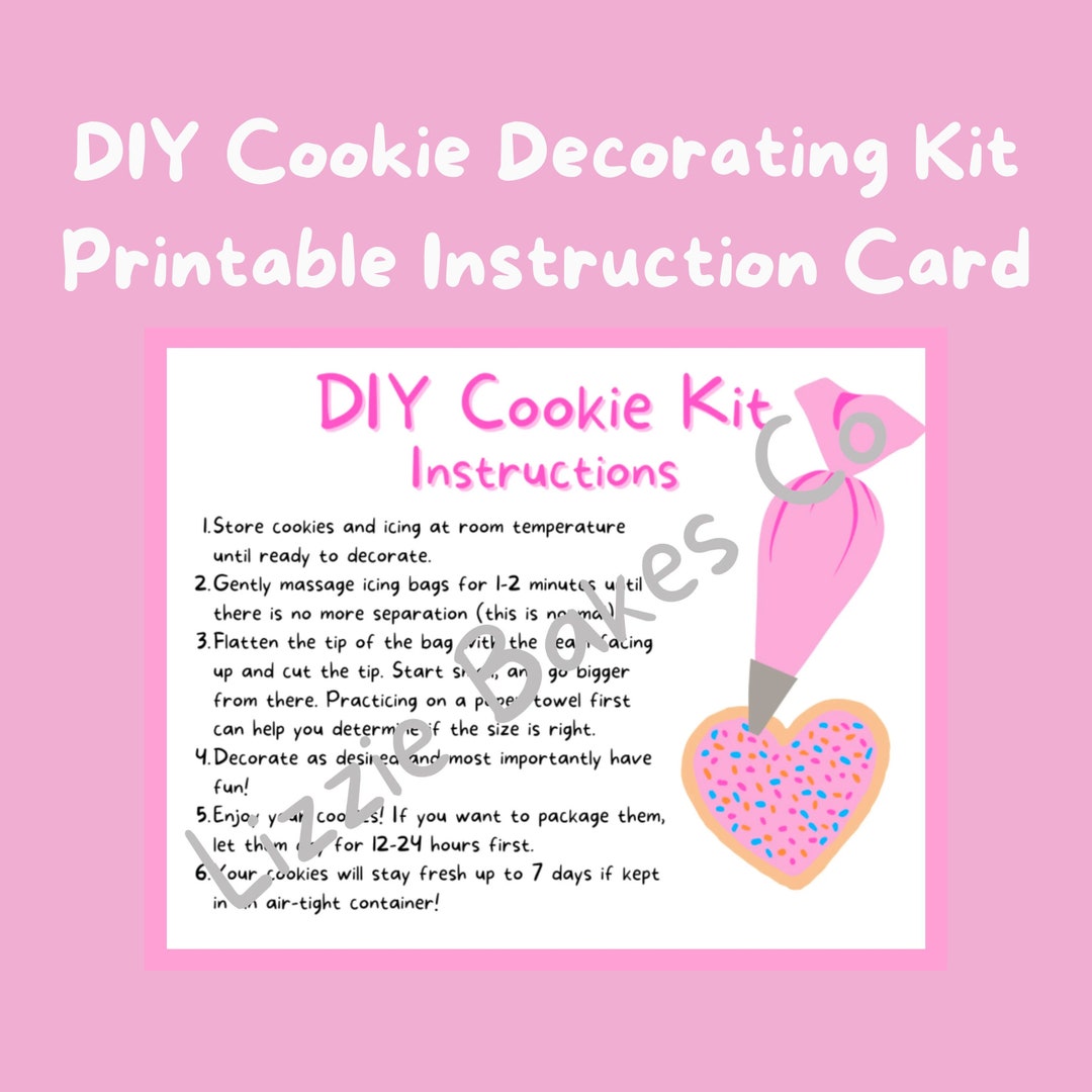 DIY Cookie Decorating Kit Instructions Card (digital Download) - Etsy