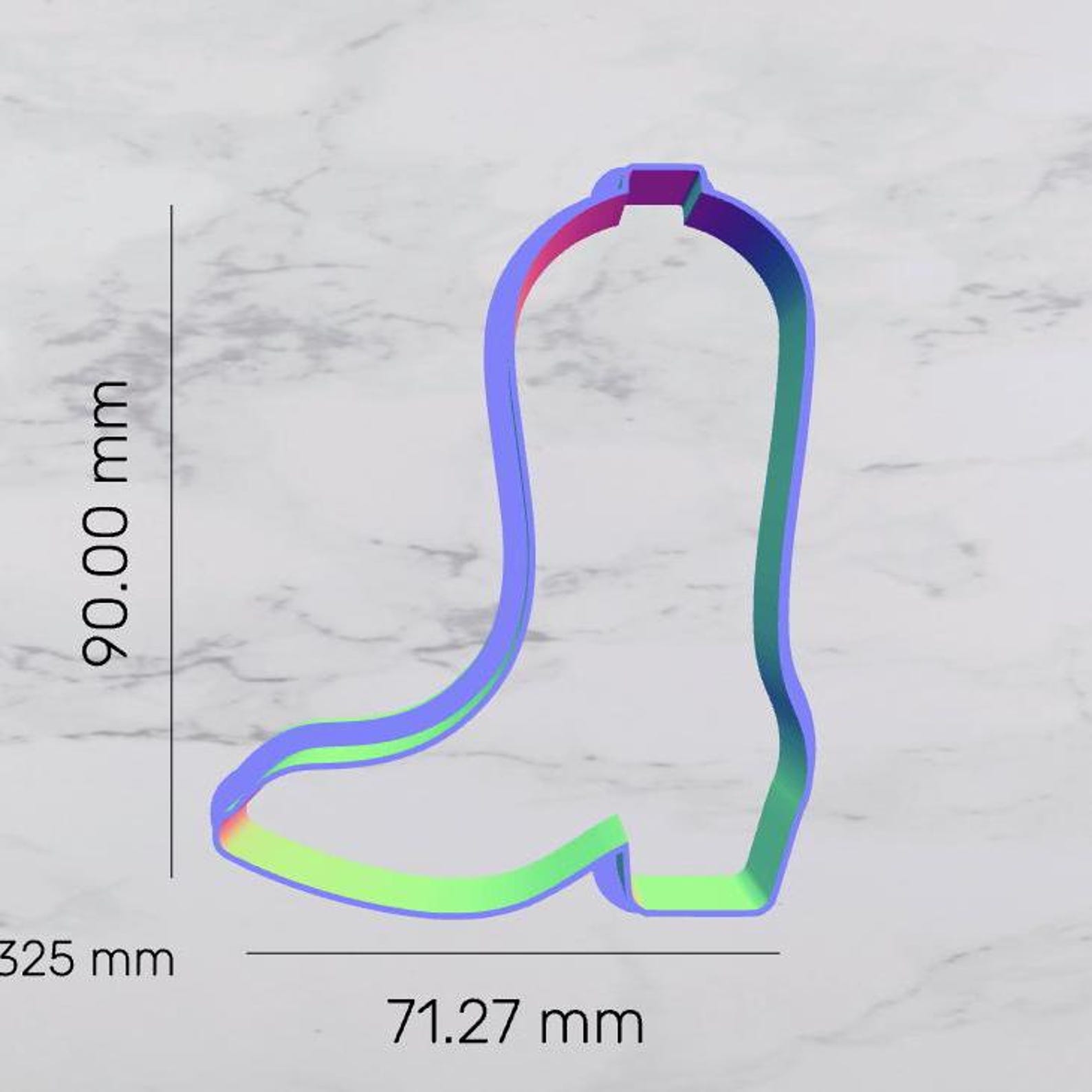 Cowboy Boot Cookie Cutter STL, Digital Downloads for Cookie Decorating ...