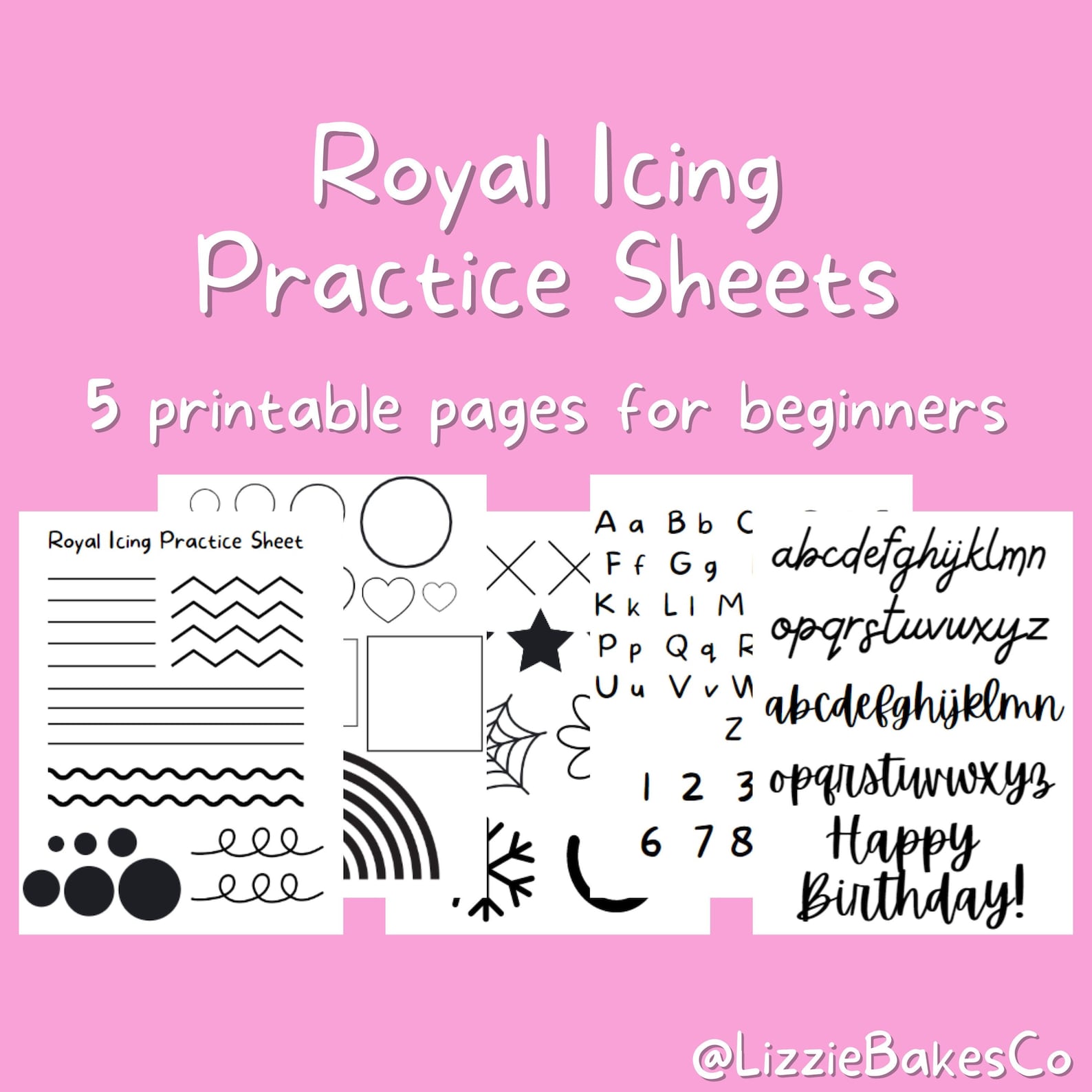 Royal Icing Practice Sheet Printable Piping Practice Sheet - Etsy