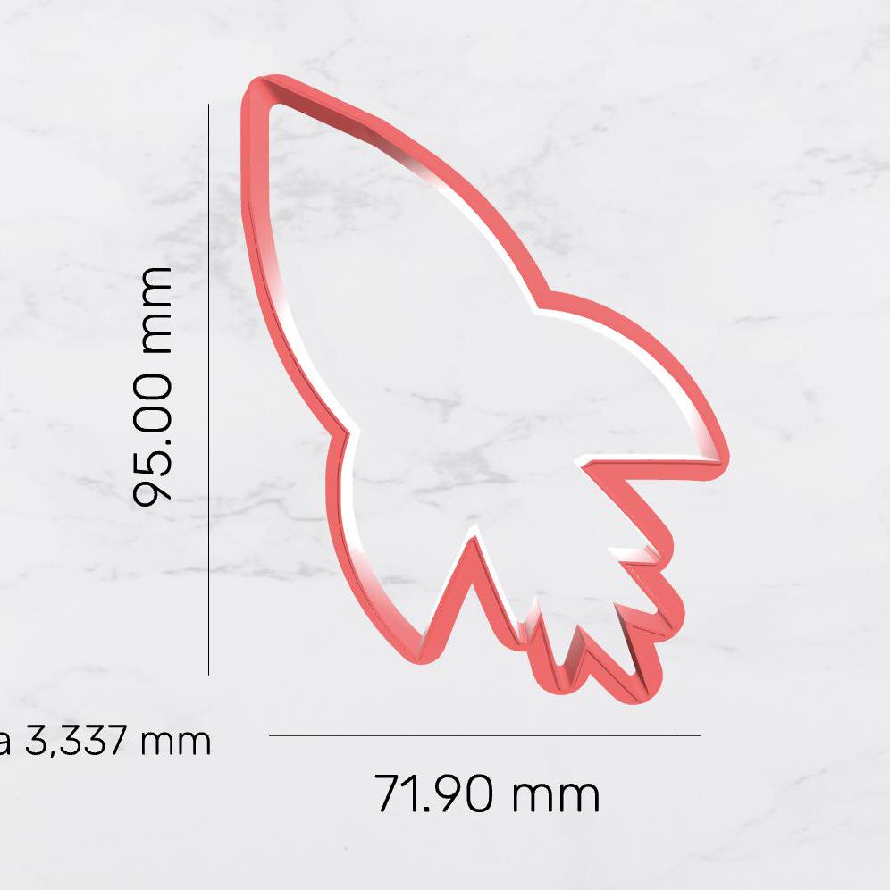 Rocket Ship Cookie Cutter STL, Digital Downloads for Cookie Decorating, 3D Printed Cutters ...