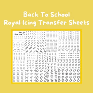 Back to School Royal Icing Transfer Sheets, Set of 10 Printable Sheets ...