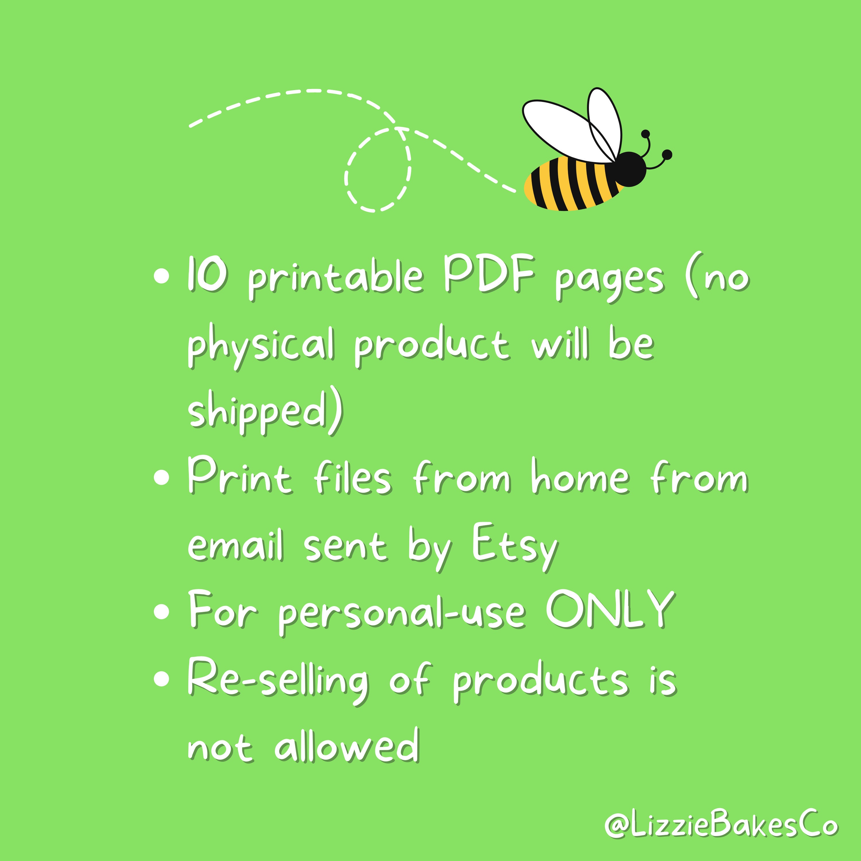 Bug Royal Icing Transfer Sheets, Set of 10 Printable Sheets, Digital ...