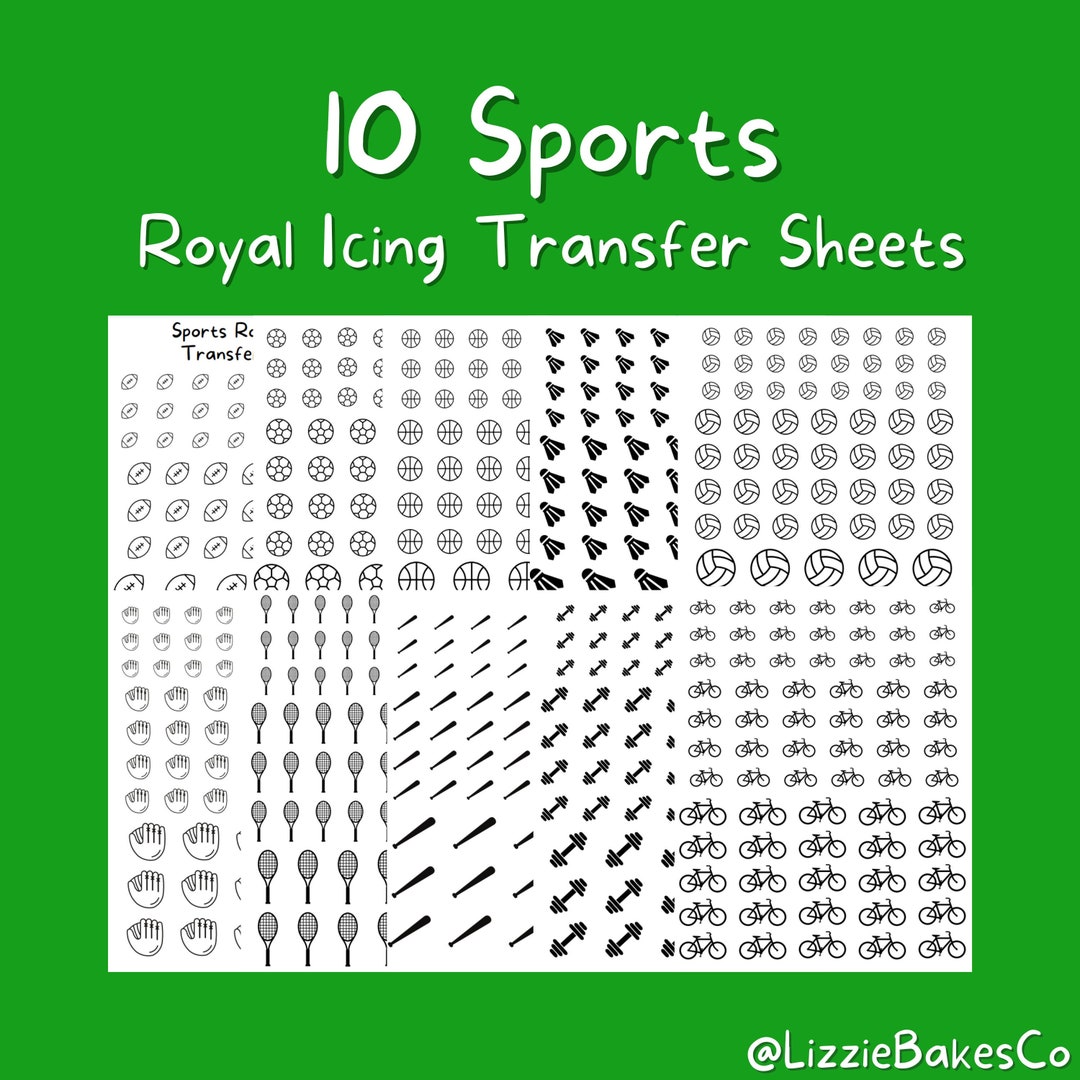 Sports Royal Icing Transfer Sheets Set of 10 Printable - Etsy