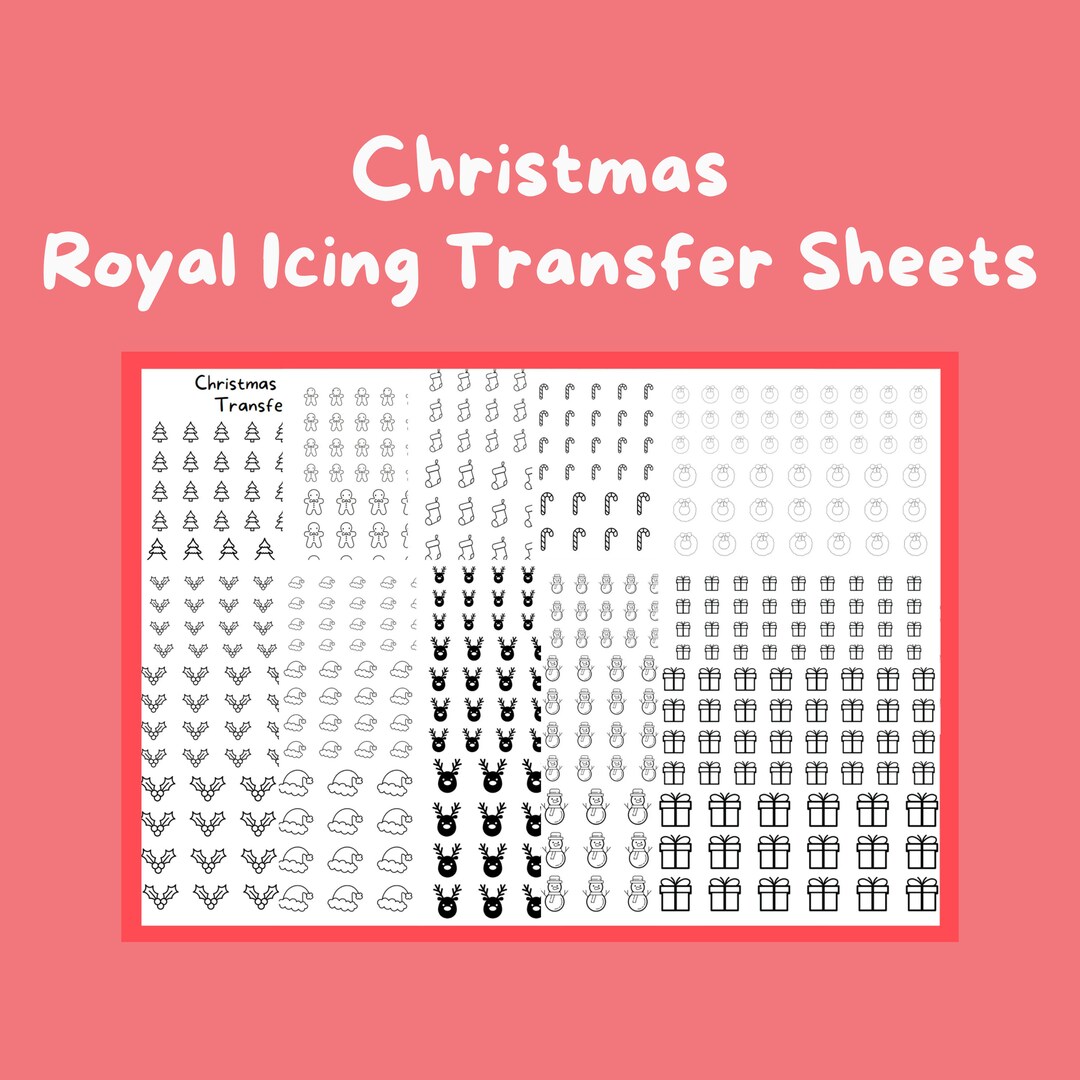 Christmas Royal Icing Transfer Sheets, Set of 10 Printable Sheets ...