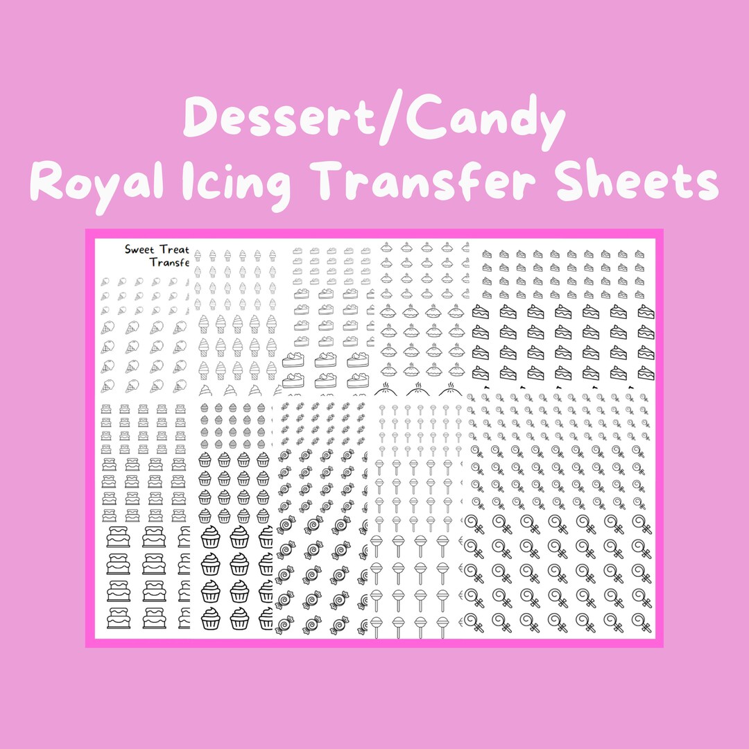 Sweet Treats Royal Icing Transfer Sheets, Set of 10 Printable Sheets ...