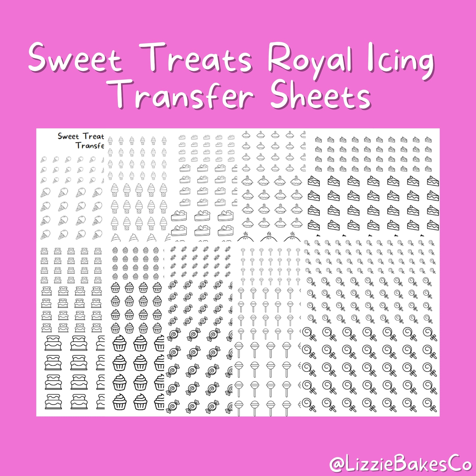 Sweet Treats Royal Icing Transfer Sheets Set of 10 Printable - Etsy