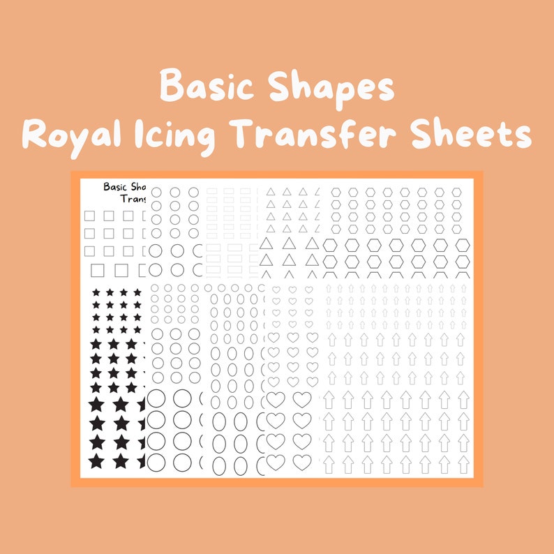 Basic Shapes Royal Icing Transfer Sheets, Set of 10 Printable Sheets ...