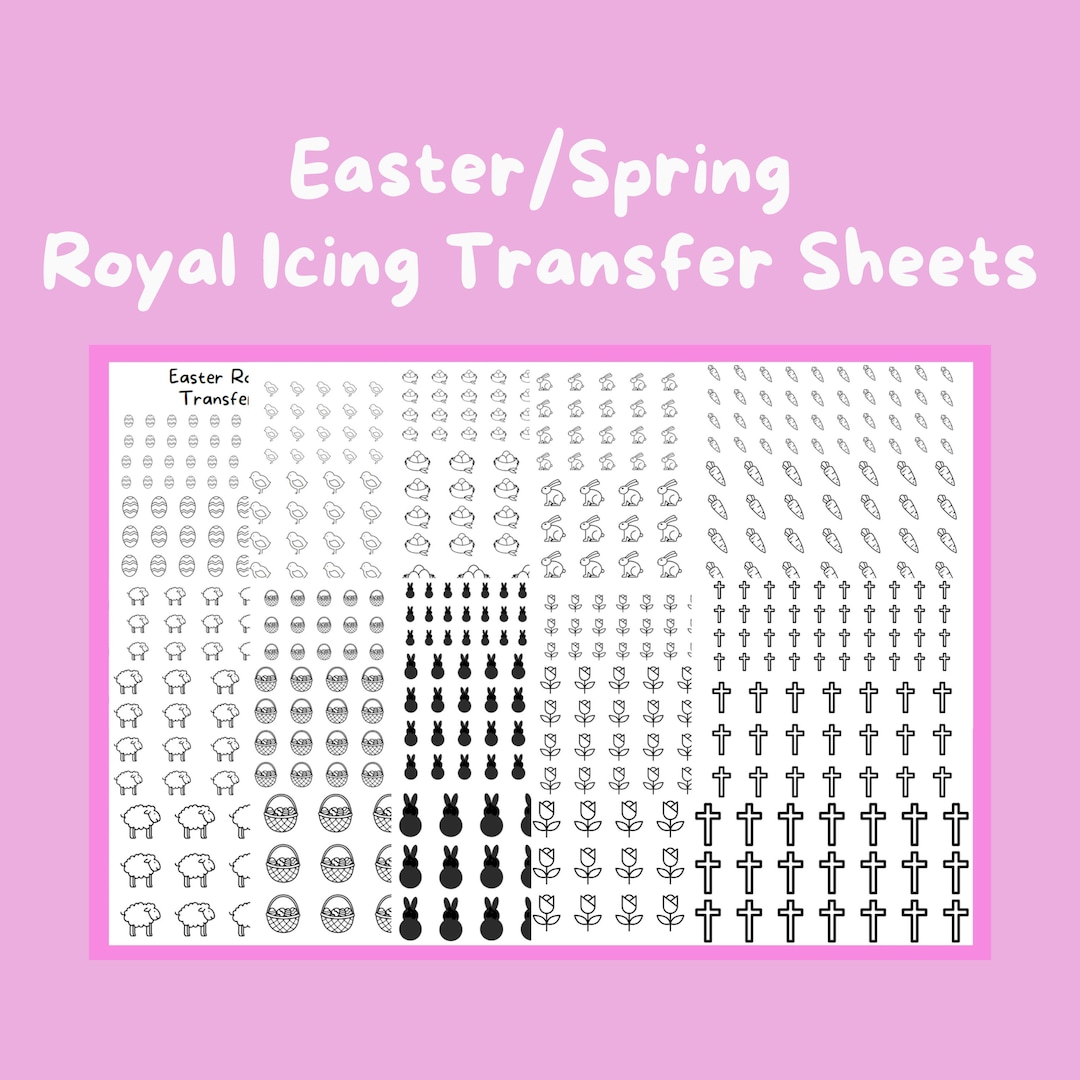Easter Royal Icing Transfer Sheets, Set of 10 (digital Download) - Etsy