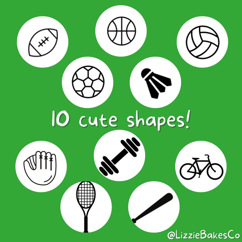 Sports Royal Icing Transfer Sheets, Set of 10 Printable Sheets, Digital ...