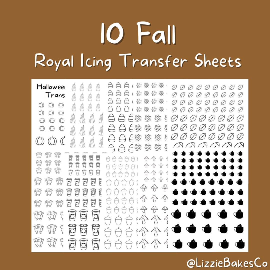 Fall Royal Icing Transfer Sheets Set of 10 Printable Sheets - Etsy