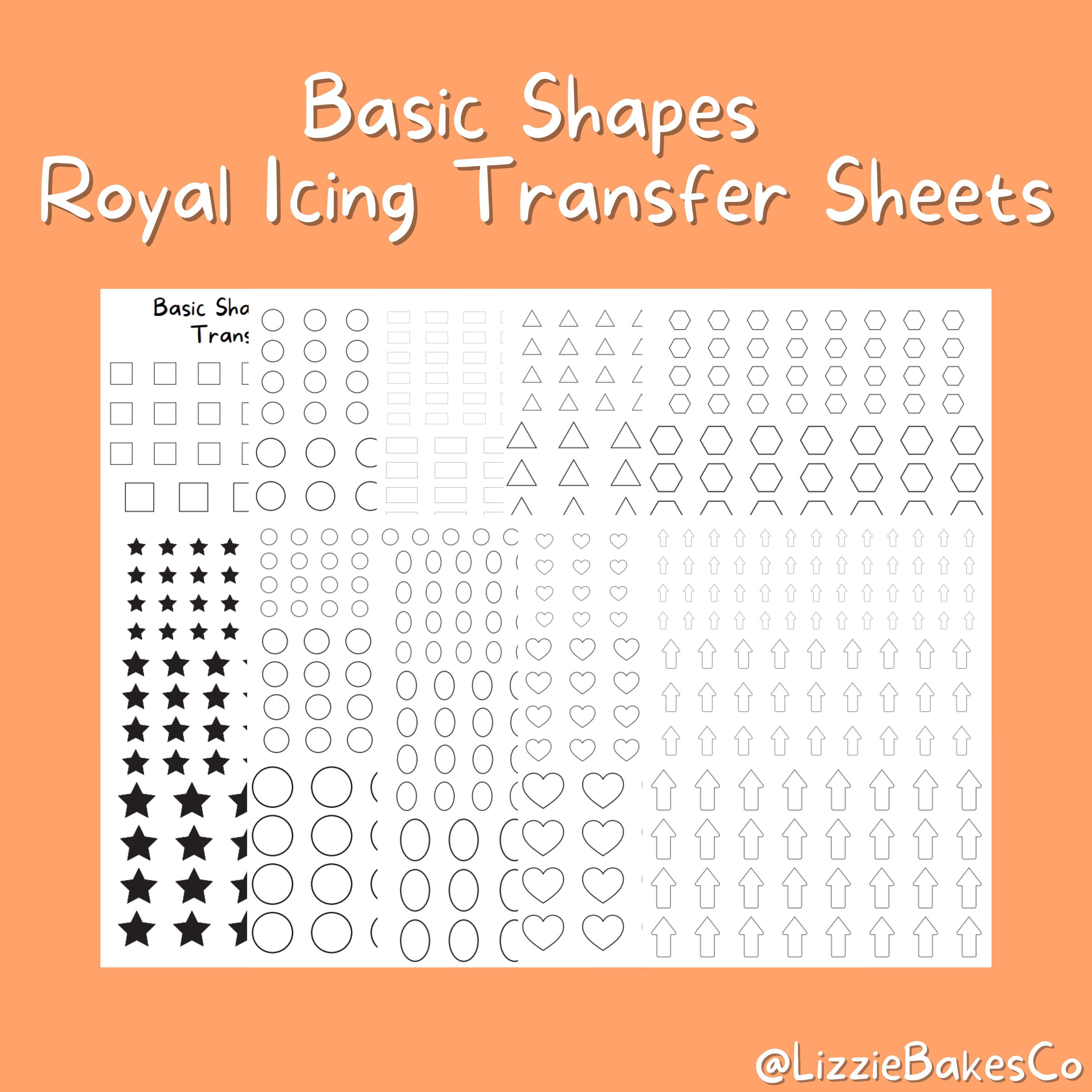 Basic Shapes Royal Icing Transfer Sheets Set of 10 Printable - Etsy