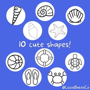 Beach Royal Icing Transfer Sheets, Set of 10 Printable Sheets, Digital ...