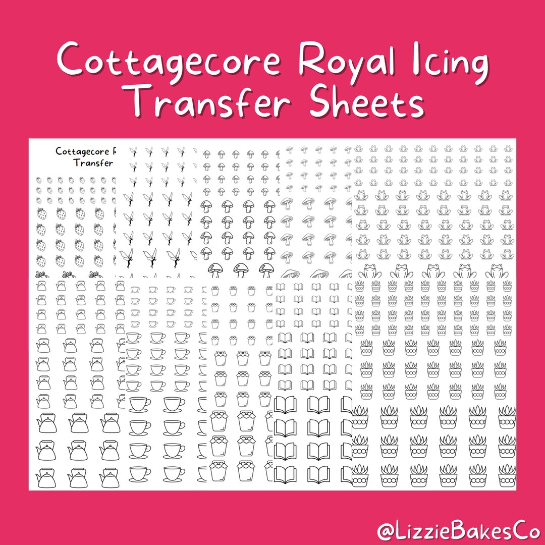 Cottagecore Royal Icing Transfer Sheets Set of 10 Printable - Etsy