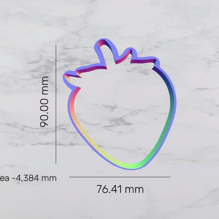 Strawberry Cookie Cutter STL, Digital Downloads for Cookie Decorating ...