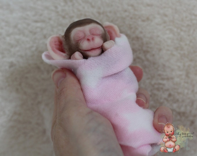 Mini Silicone Baby Monkey With Pacifier~ 5inches~cute Creature~ Made to ...
