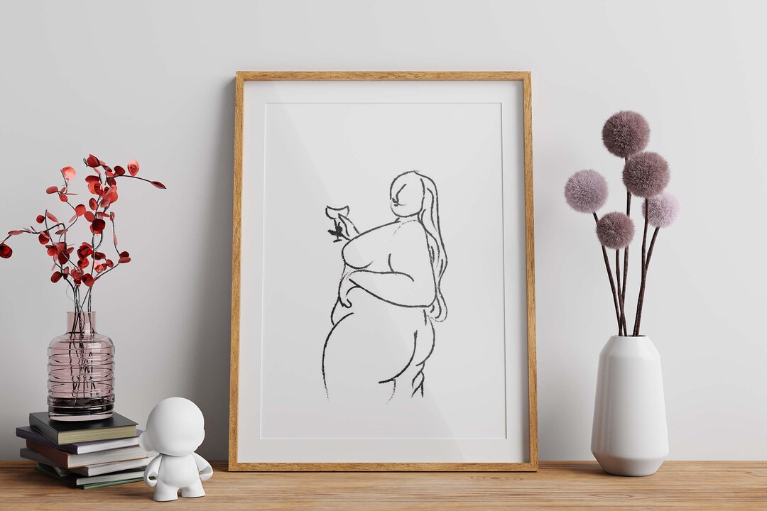 ART PRINT 2 Minimalist Female Figure Poster, Plus Size Woman Drawing - Etsy