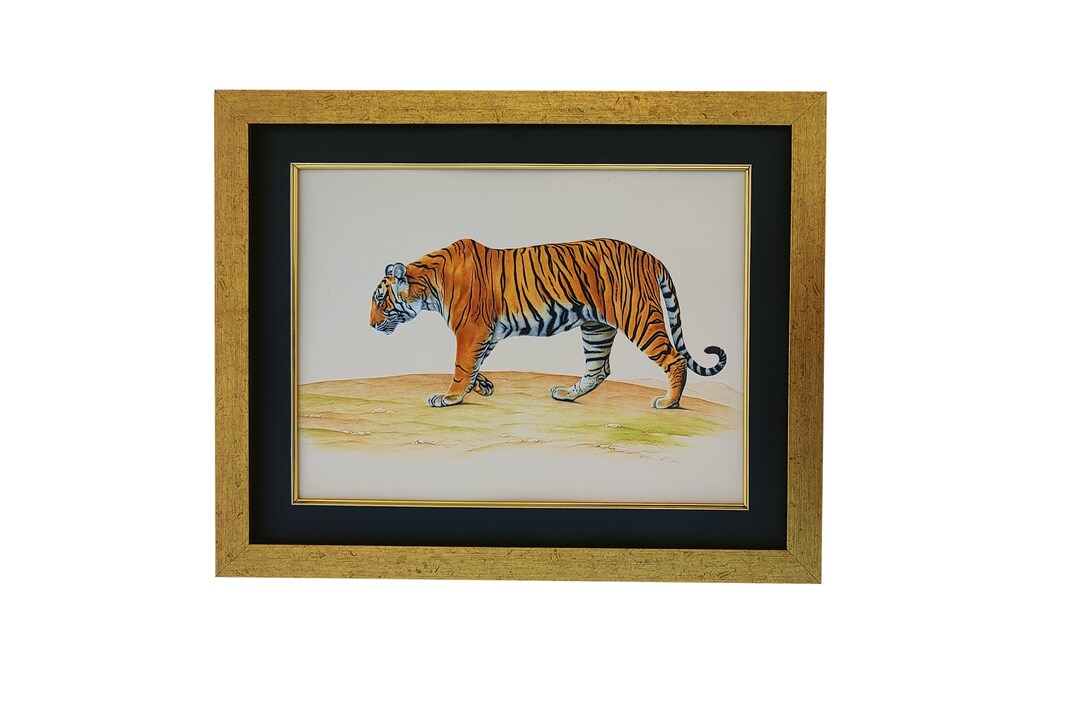 Hand Painted Ranthambore Tiger Wildlife Painting for Wall L Fine Royal ...