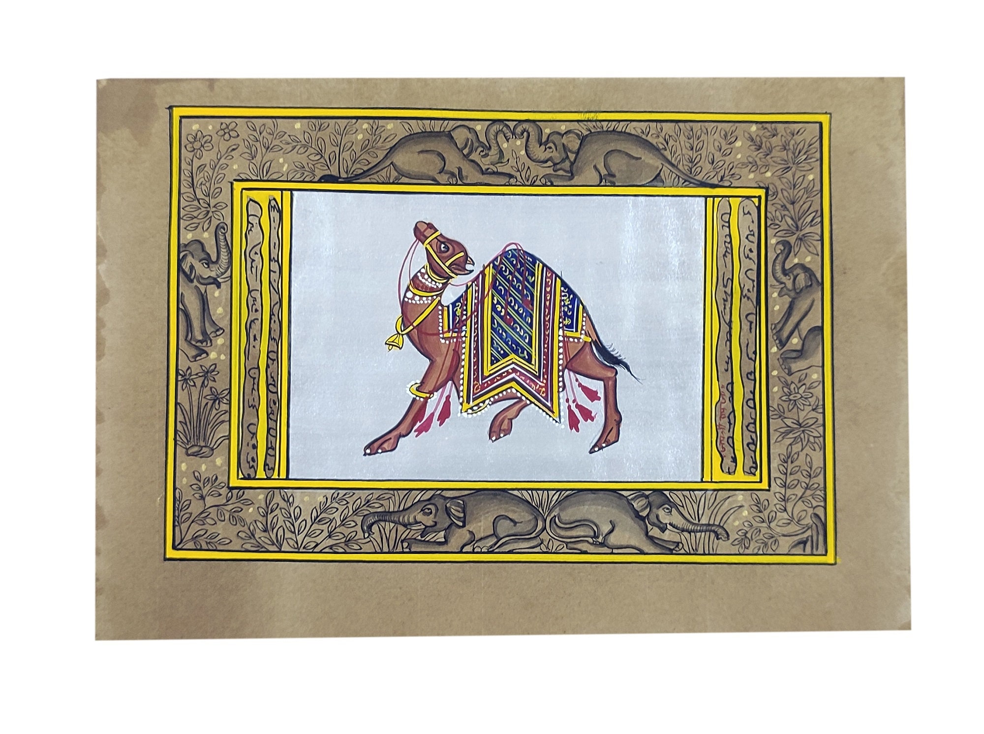 Original Handmade Painting, Indian Miniature Painting, Elephant ...