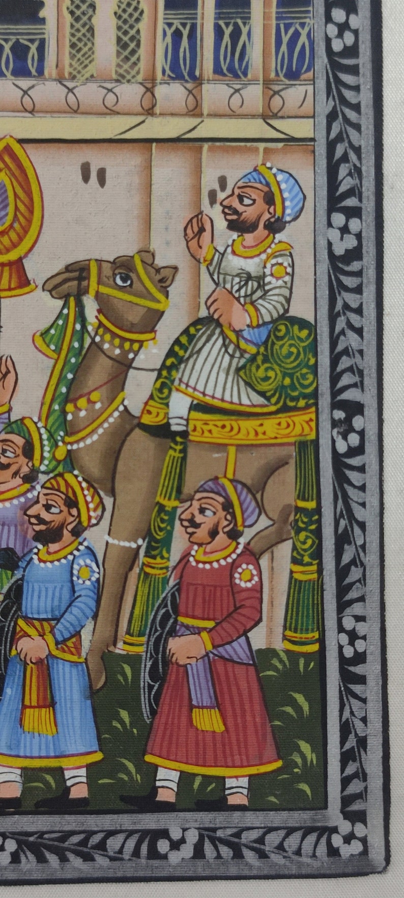 Maharaja Procession, Udaipur Palace Gouache Painting on Silk - Etsy