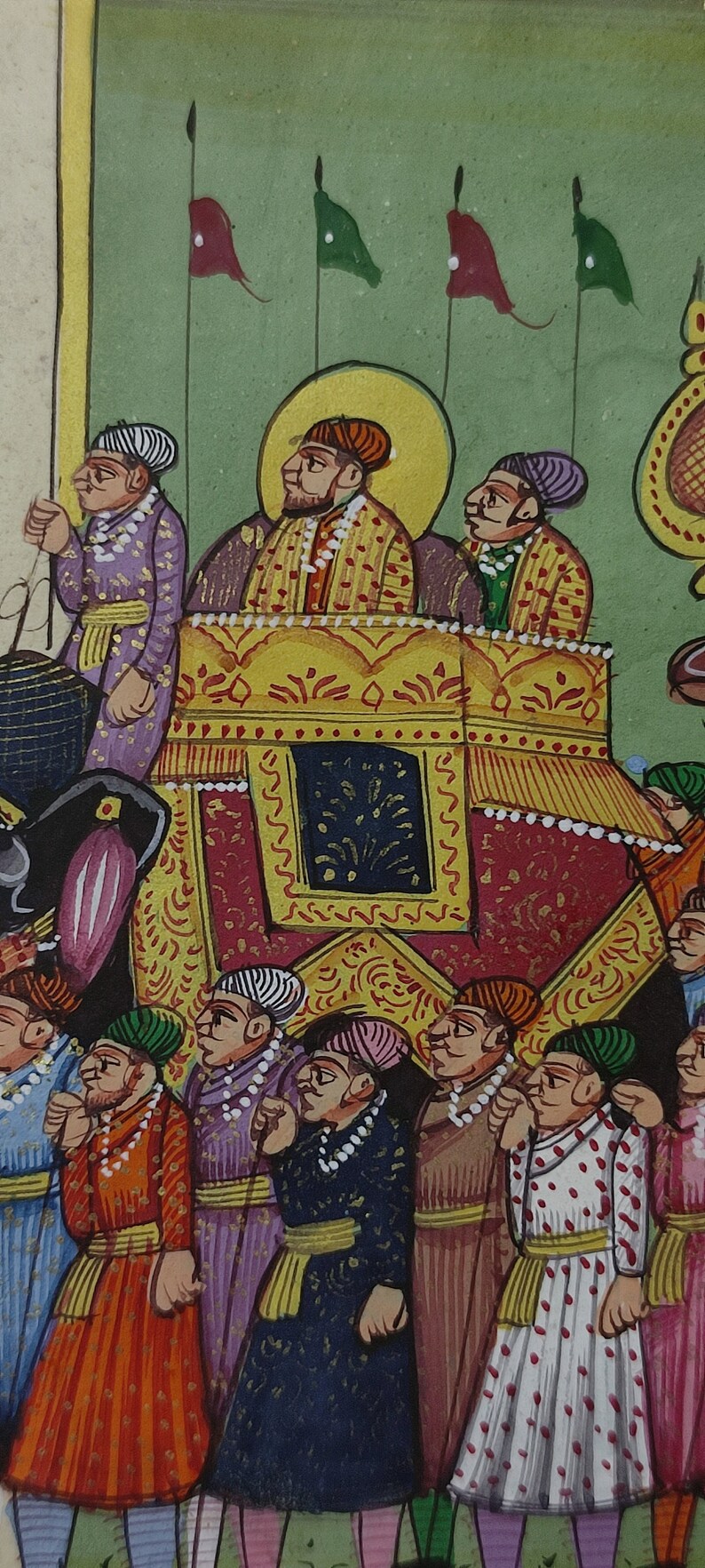 Original Mughal Miniature Painting, Indian Royal Wedding Procession ...