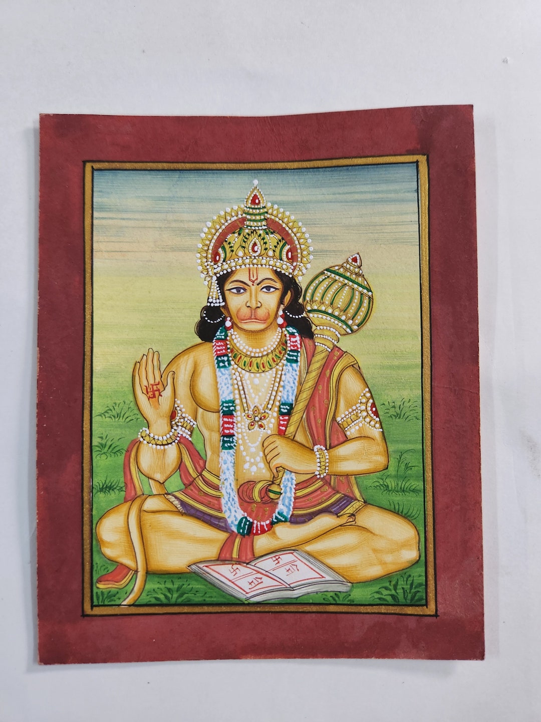 Original Indian Miniature Painting of Lord Hanuman 4 Inch X 5 Inch L ...