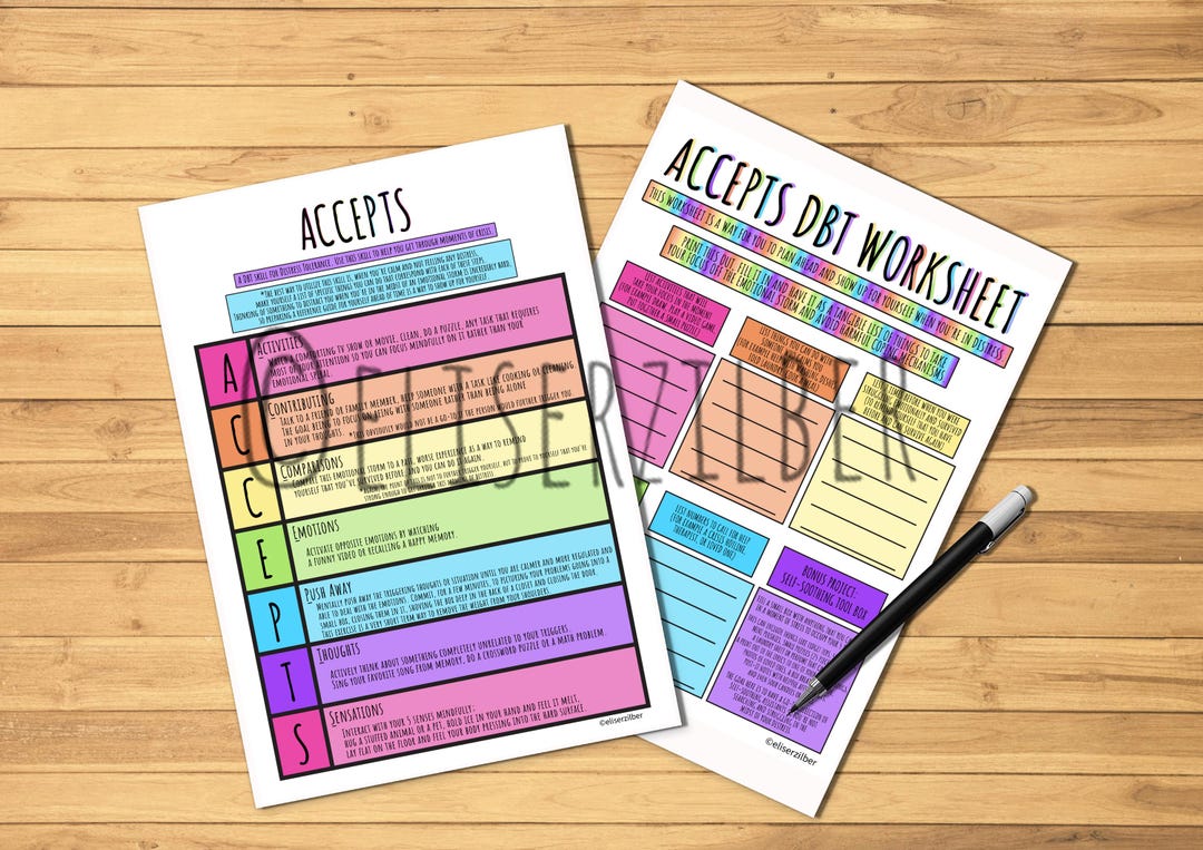 ACCEPTS Duo: DBT Skill Graphic & Worksheet - Etsy