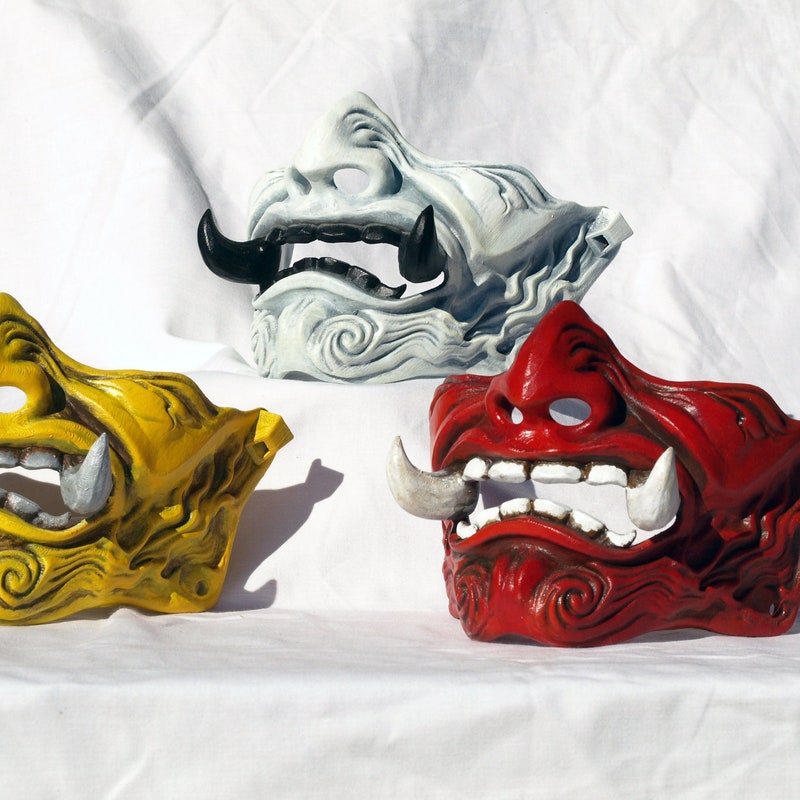 Oni Mask Half Face - Etsy
