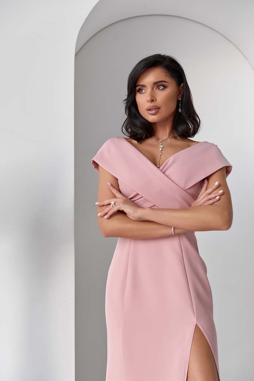 Powder Pink Bridesmaid Dress, Guest Wedding Dress, Powder Maxi Dress ...