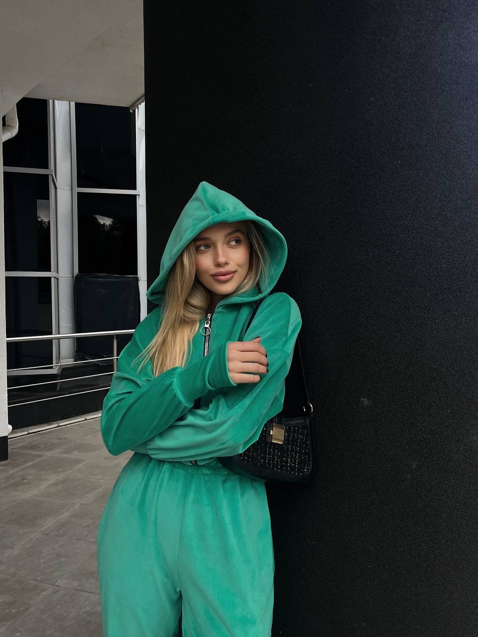 Green Jumpsuit Women Velour Tracksuit Women Streetwear - Etsy
