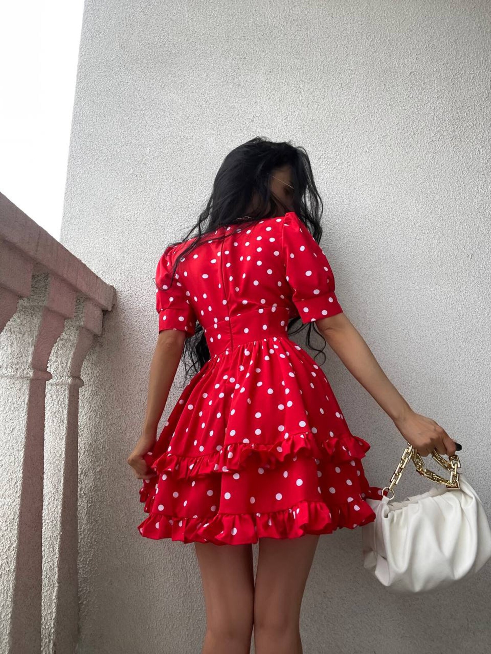 Flared Red Polka Dot Dress Polka Dot Dress Red Cocktail - Etsy