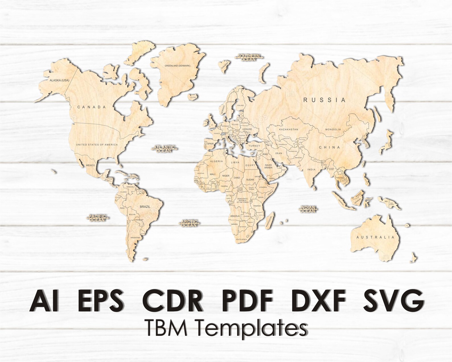 World Map World Map Svg World Map Laser Cut World Map Wall - Etsy Canada