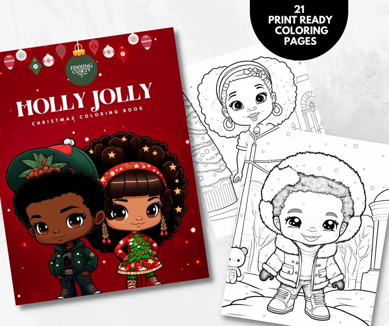 Coloring Pages of African American Kids Holiday Coloring - Etsy
