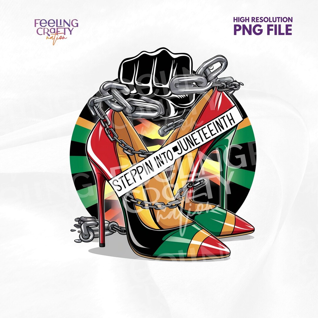 Steppin Into Juneteenth Airbrush Drip PNG, Freedom Day Artwork, African ...
