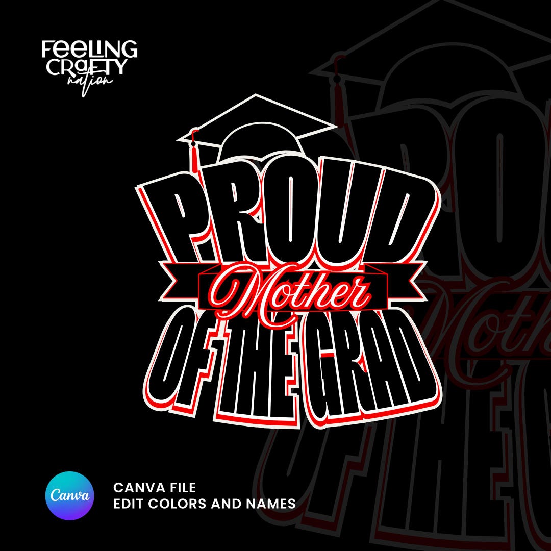 2025 Graduation Shirt Template , Proud Mother of Grad Canva Frame, Mothers Day Poster ...