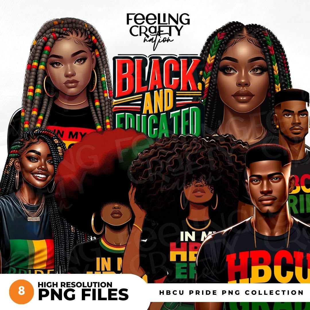 HBCU Pride PNG Collection, Graduation Art, Black Girl Art, PNG Design ...