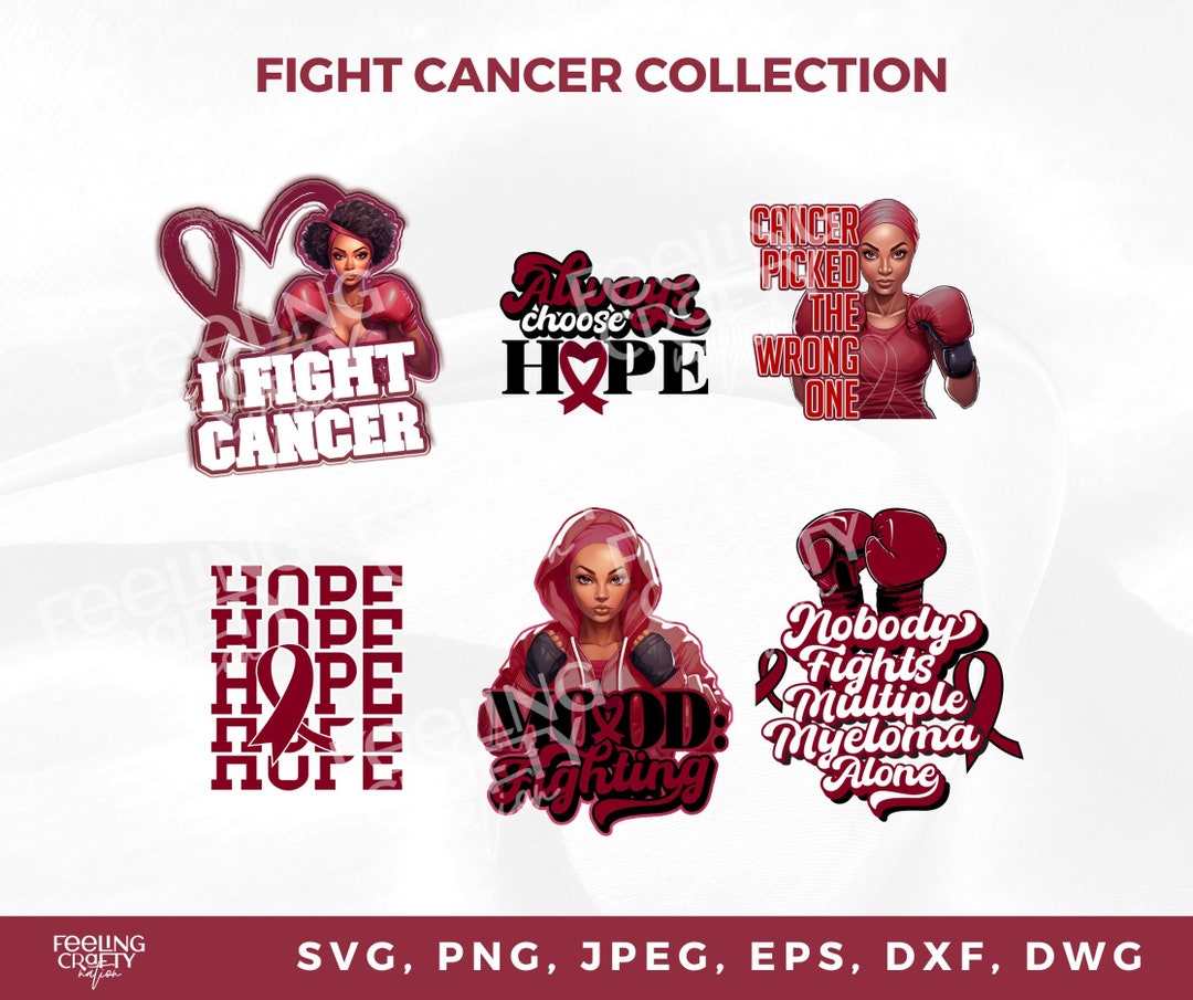 Fight Multiple Myeloma Cancer Awareness Art Bundle, Cancer SVG, Breast ...