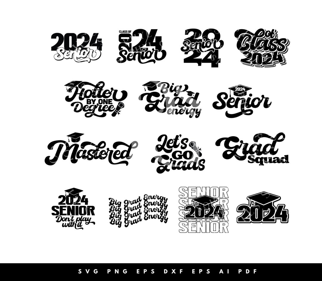 Big Grad Pack, Grad Energy Bundle Vector Graphics for Craft Projects ...
