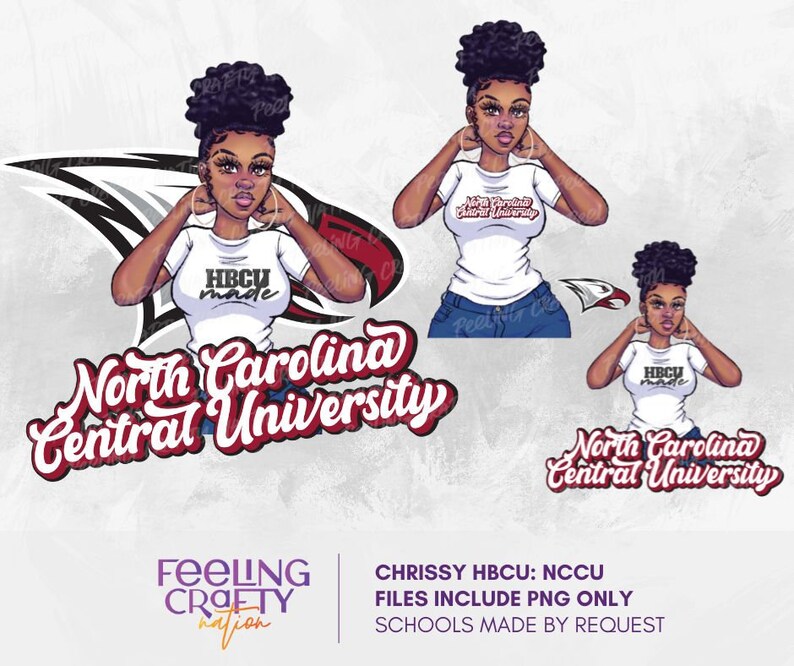 NCCU Chrissy Black Girl Illustration With Afro Puff for Craft - Etsy