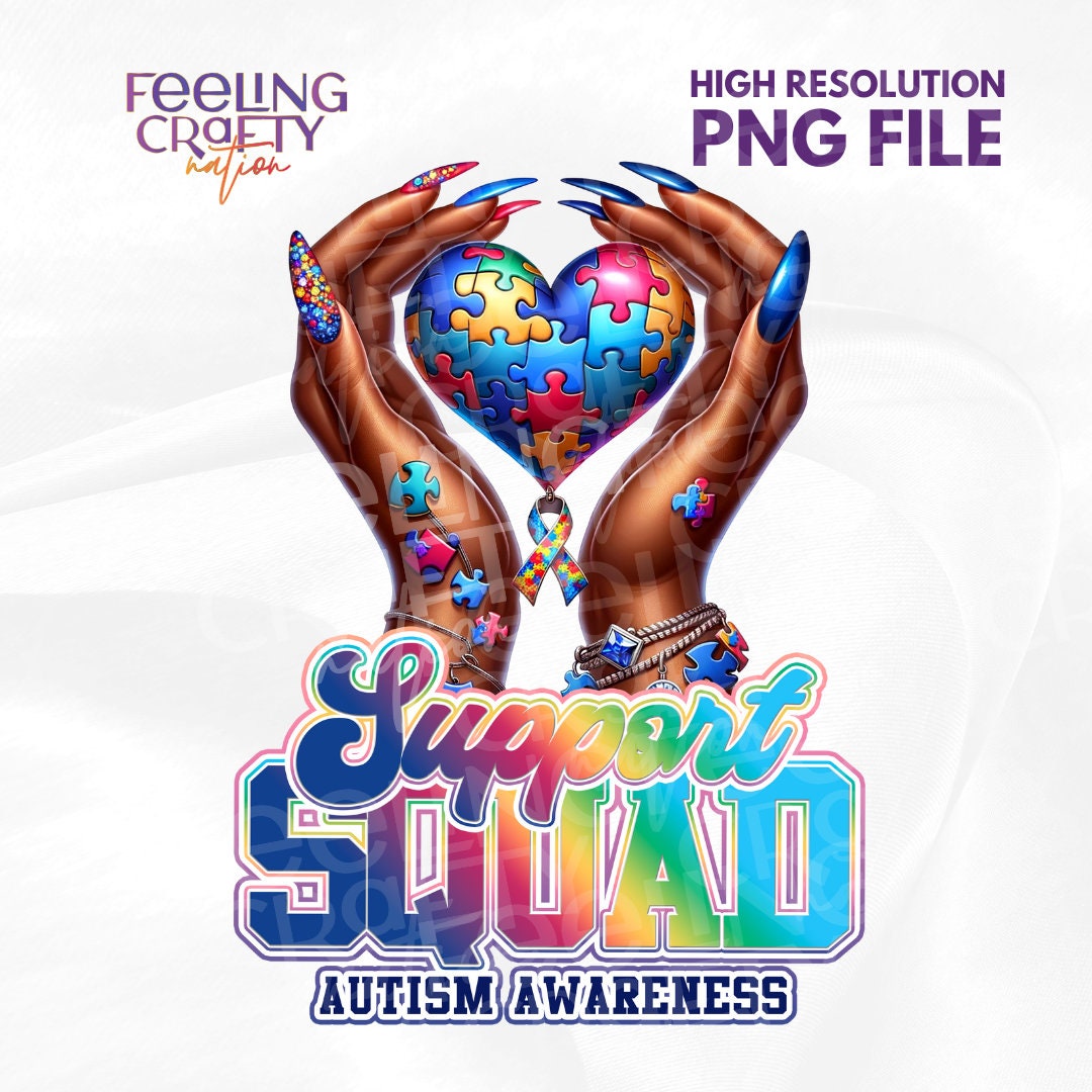Support Squad Autism Png Bundle PNG Files, Autism Awareness, Autism ...