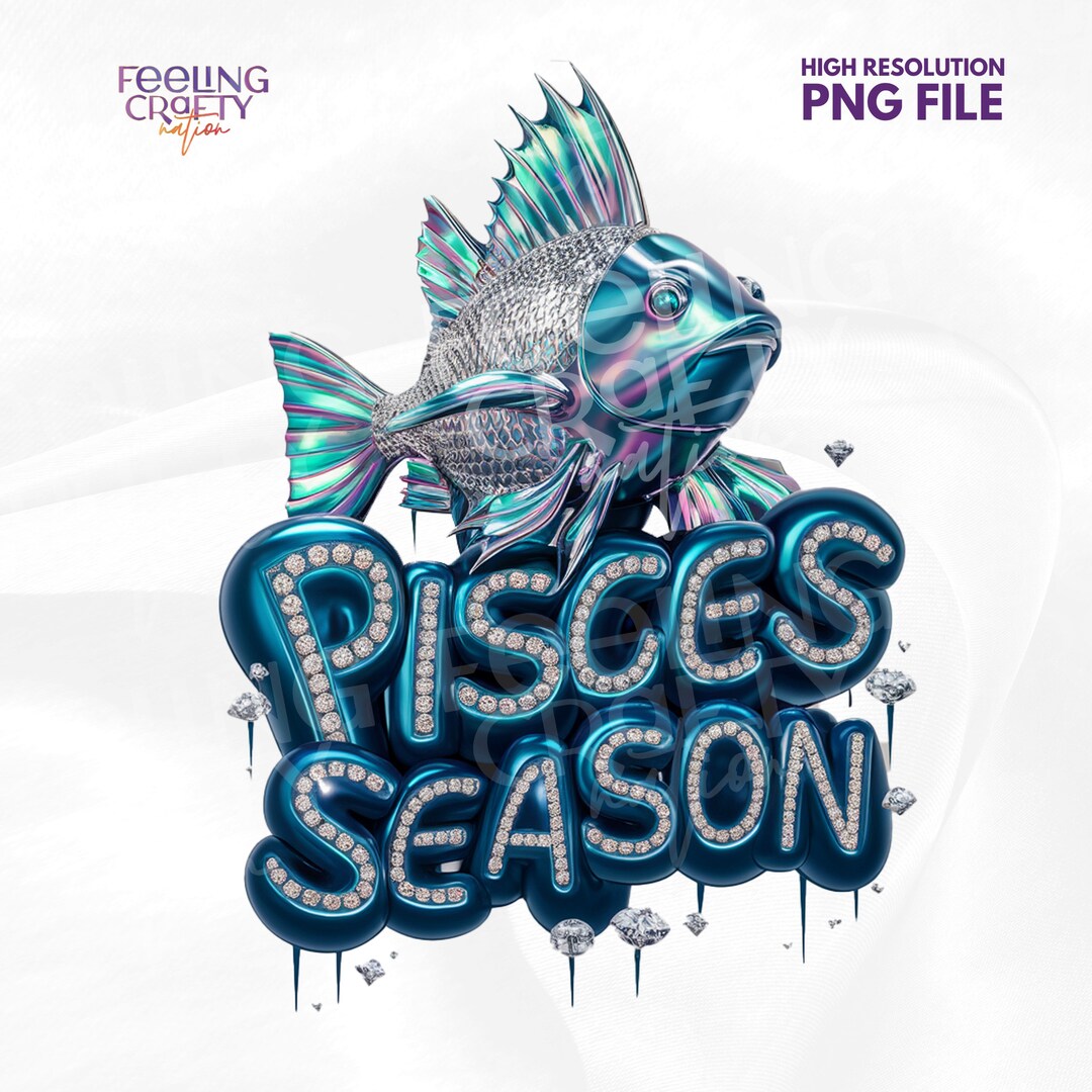 Pisces Season PNG, Sublimation, Bubble Zodiac, PNG File for Tshirts ...