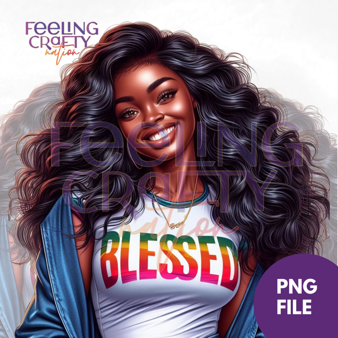 Blessed, Black Girl Art, PNG Design, Artwork, Tshirt Designs, and ...