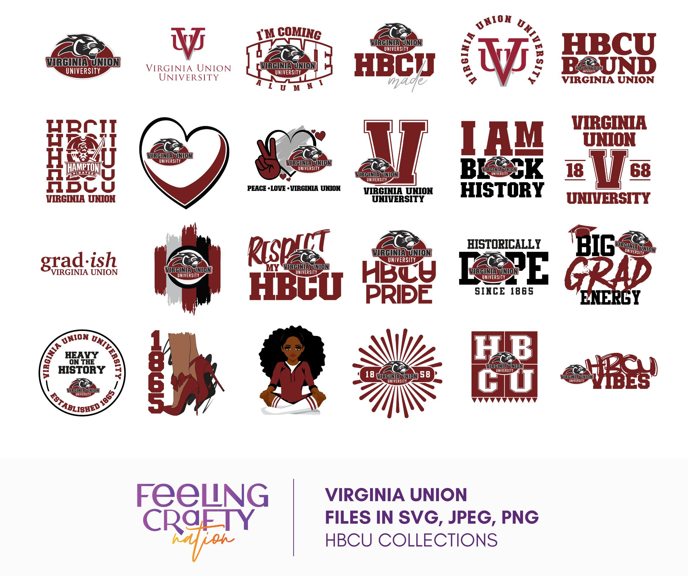 Virginia Union University Artwork HBCU Collection, HBCU Designs, HBCU ...
