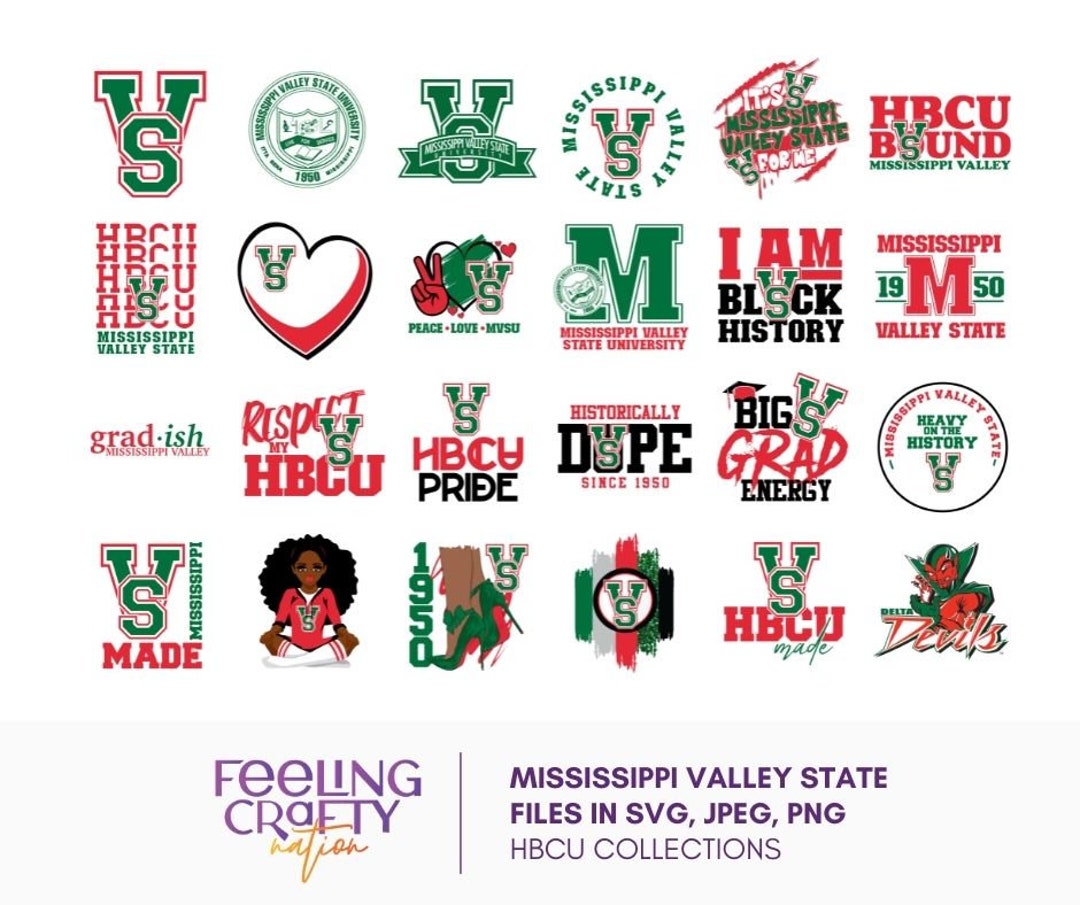 Mississippi Valley State University Artwork HBCU Collection - Etsy