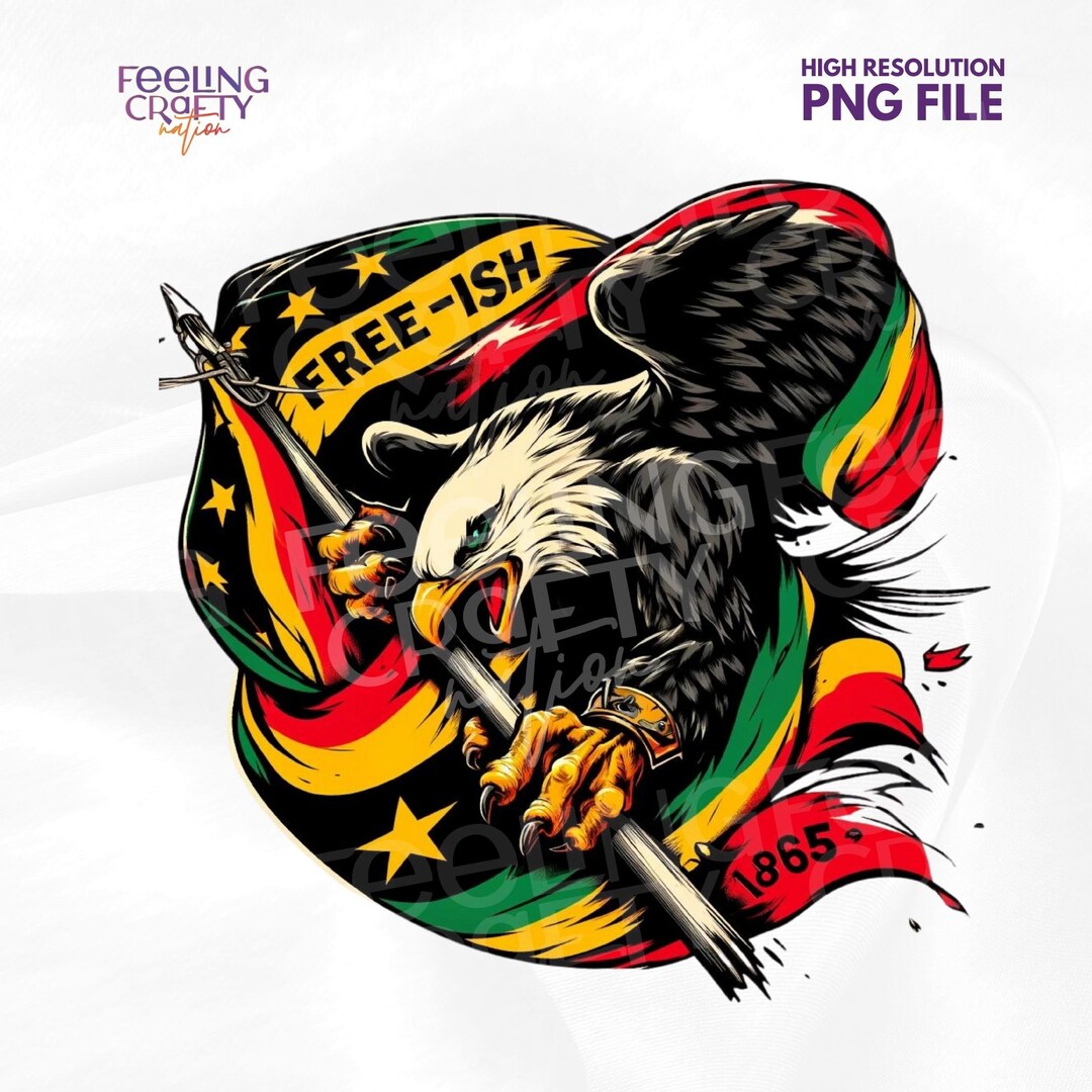 Free-ish, Eagle Airbrush Drip PNG, Freedom Day Artwork, African ...