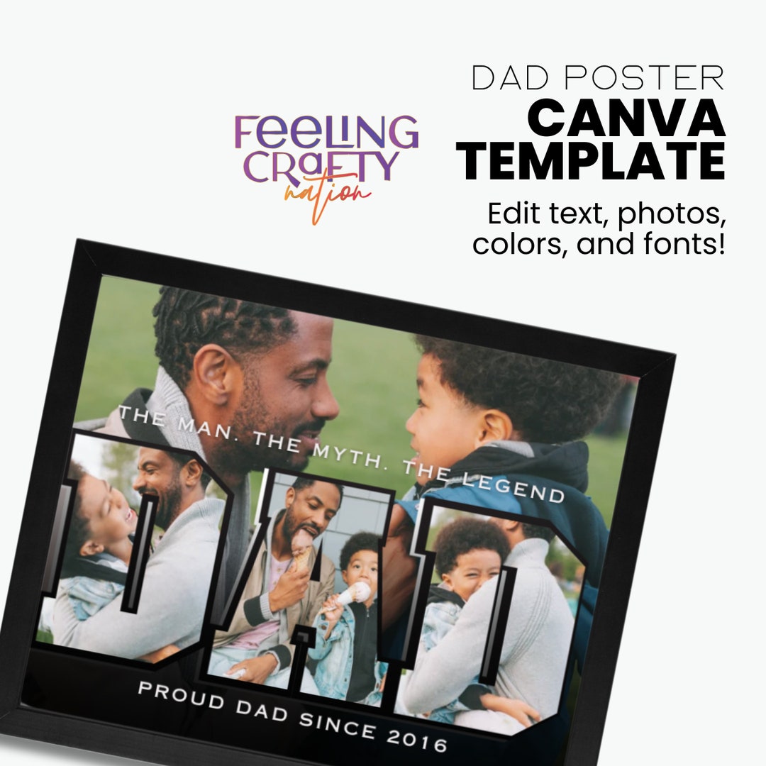 Dad Template Kit, GRAD Canva Frame, Fathers Day Poster, Dad Gifts, Dad ...