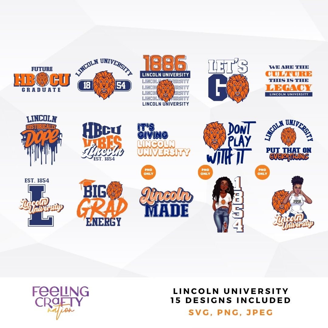 Lincoln University Artwork HBCU Collection, College Designs, HBCU Svg ...