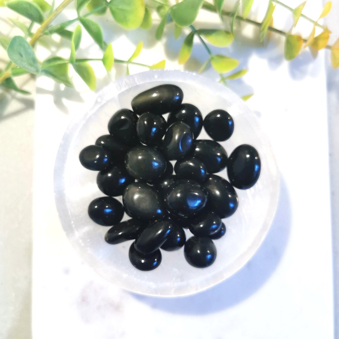 Obsidian Confetti Chip Mixed, Small Round Stone, Bag of 50g Gemstone ...