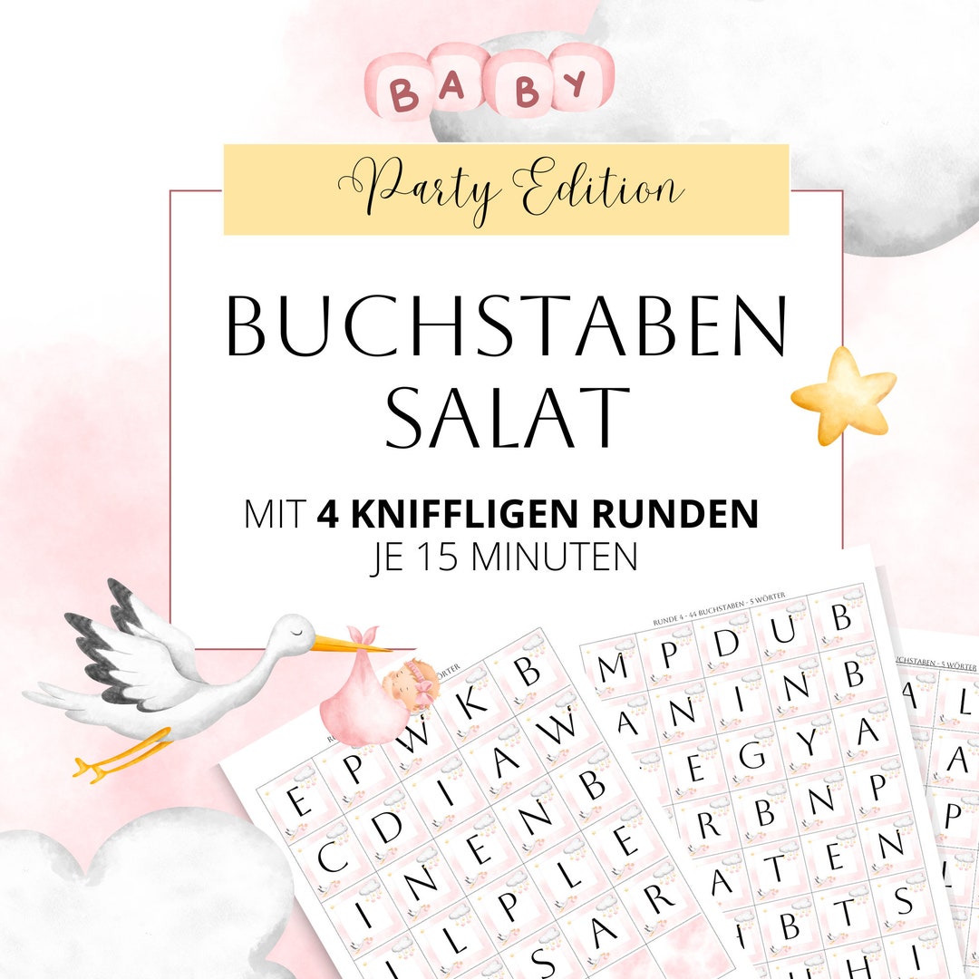 Tricky Baby Shower Game: Letter Salad - Etsy
