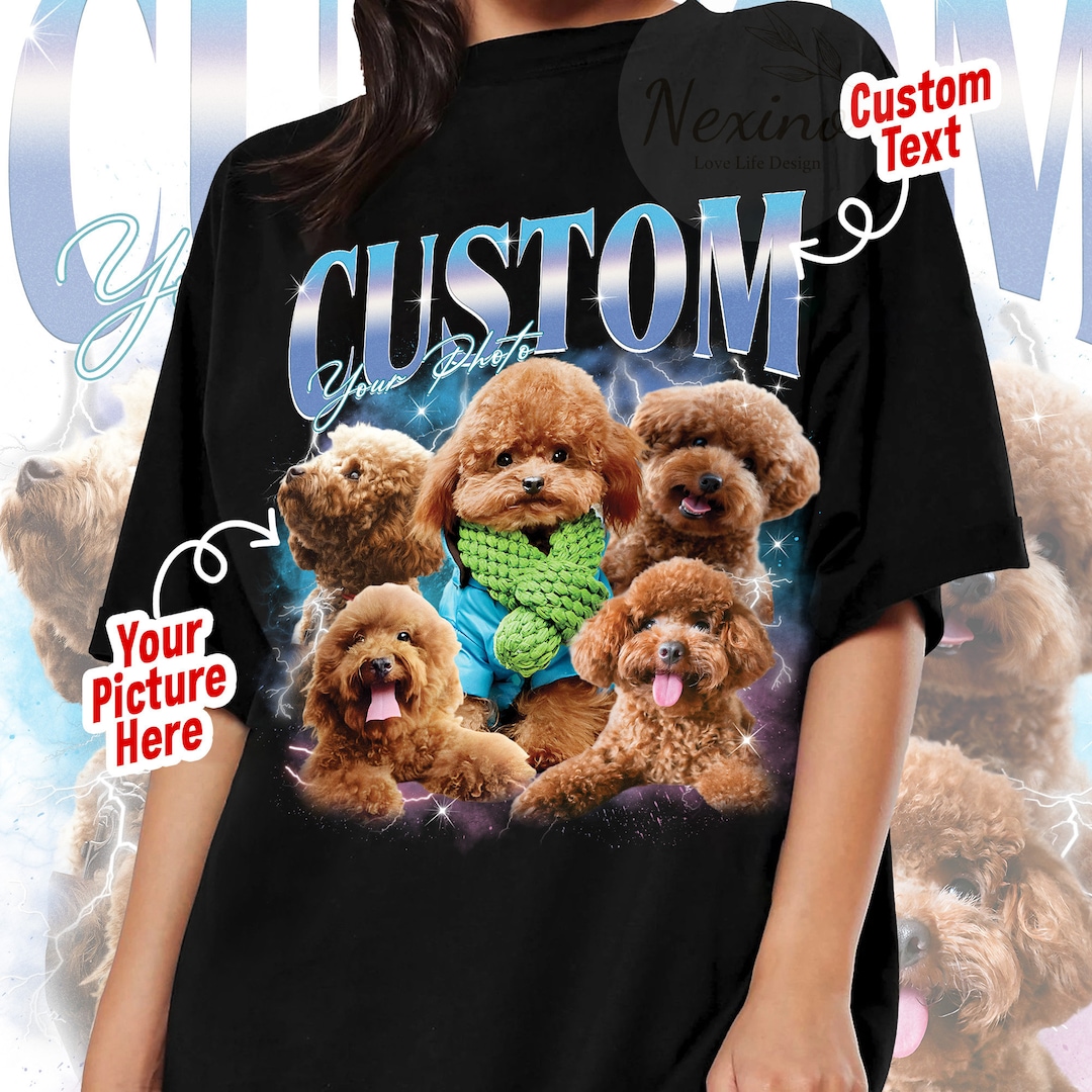 Vintage Custom Dog Shirt, Retro Collage Personalized Pet Shirt, 90's ...